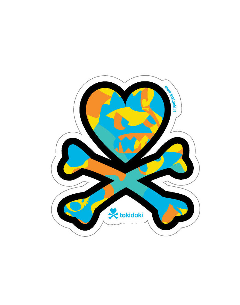 Heart and Crossbones Kaiju Camo Die Cut Sticker – tokidoki