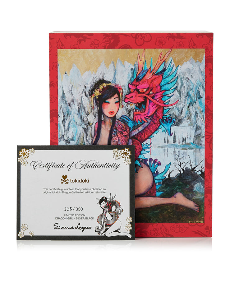 Dragon Girl Statue (Silver/Black) – tokidoki